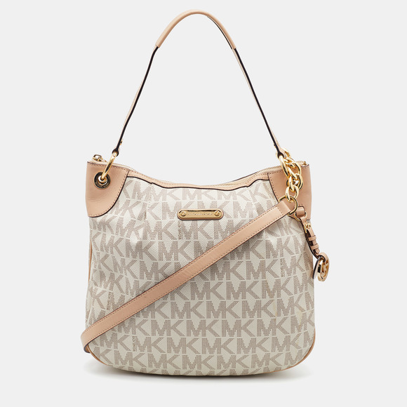 Michael Kors | Bags | Michael Michael Kors White Signature Coated ...